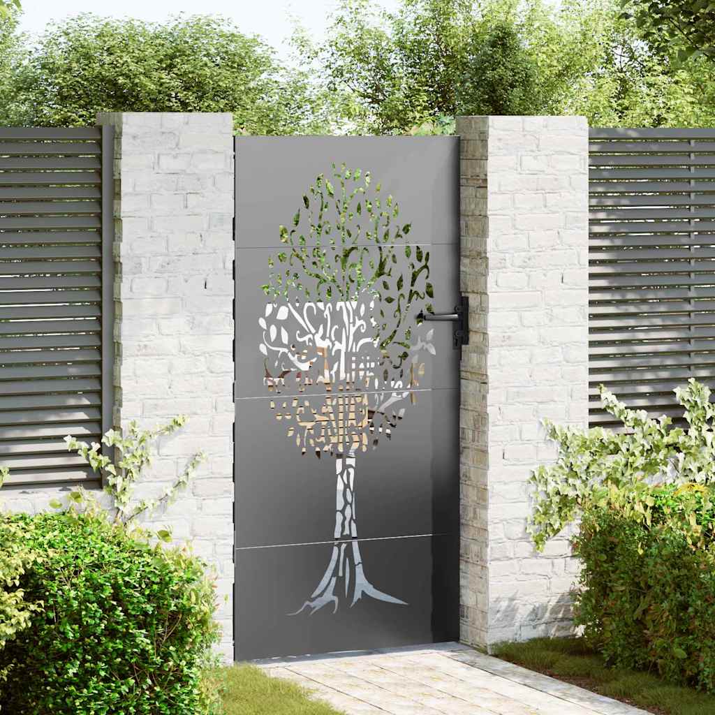 Porte de Jardin, Portail de Jardin 85x75 cm Design Arbre en Acier ...