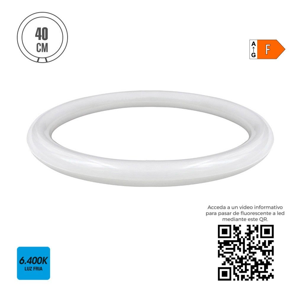 Tubo circular led g10q 32w 3400lm 6400k luz fría eq 197w ø40cm EDM ...