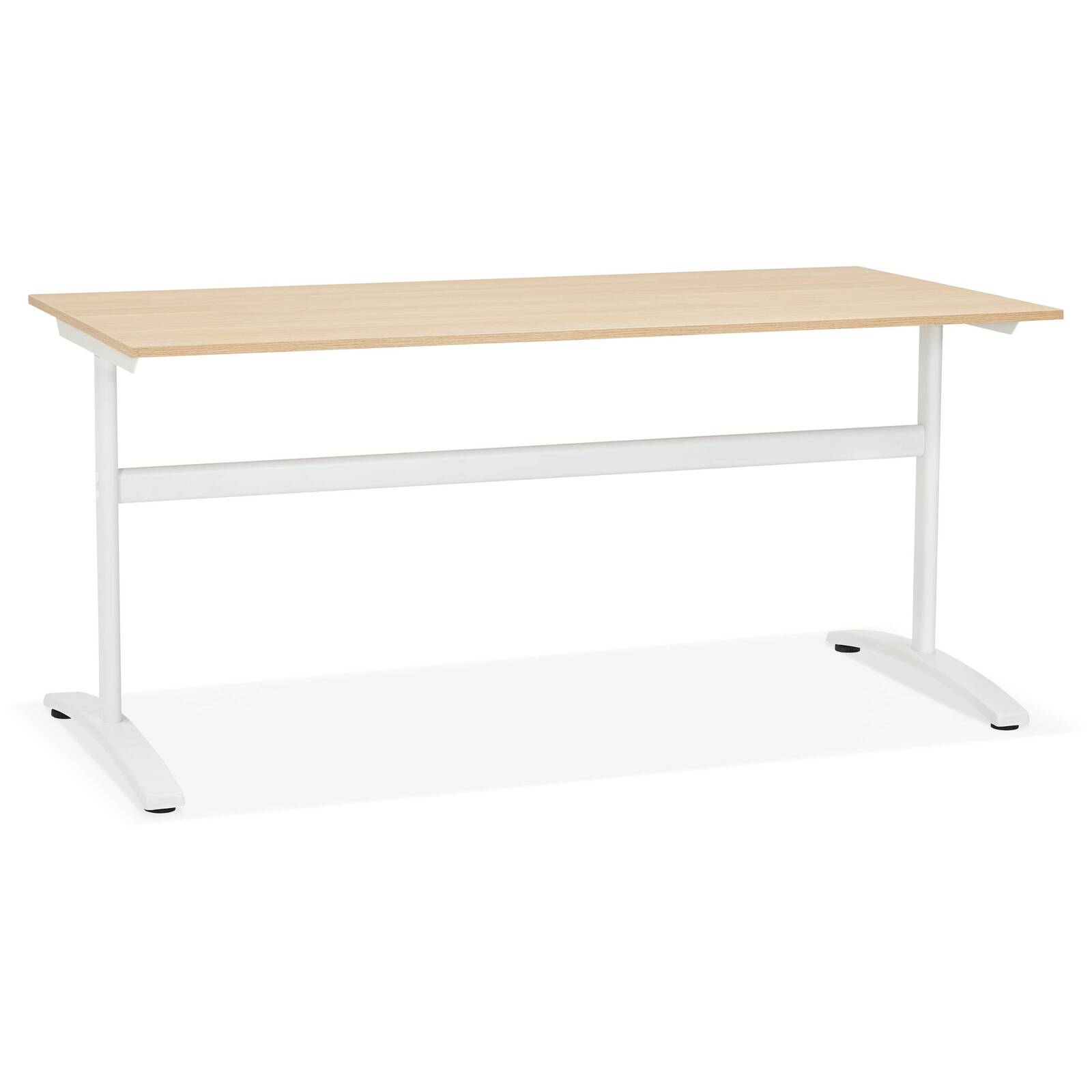 Bureau design labor 160 x 80 x 74 cm Bois clair, blanc | Leroy Merlin