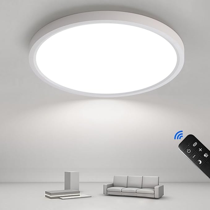 Plafonnier LED dimmable 72 W — Lampe de plafond ronde avec télécommande ...