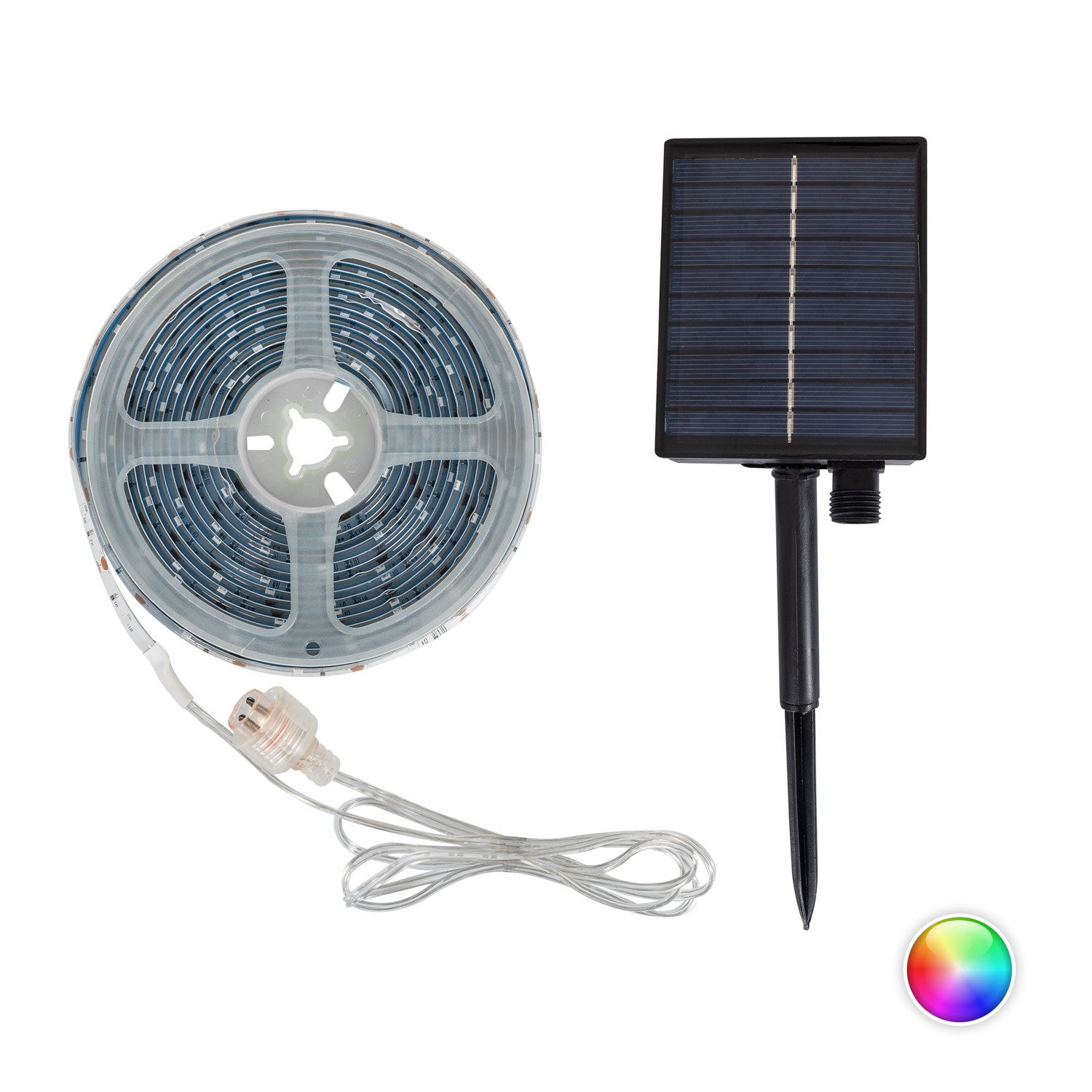 Ledkia Tira LED Exterior Solar RGB 3V DC 30LED/m 5m IP65 Ancho 8mm ...