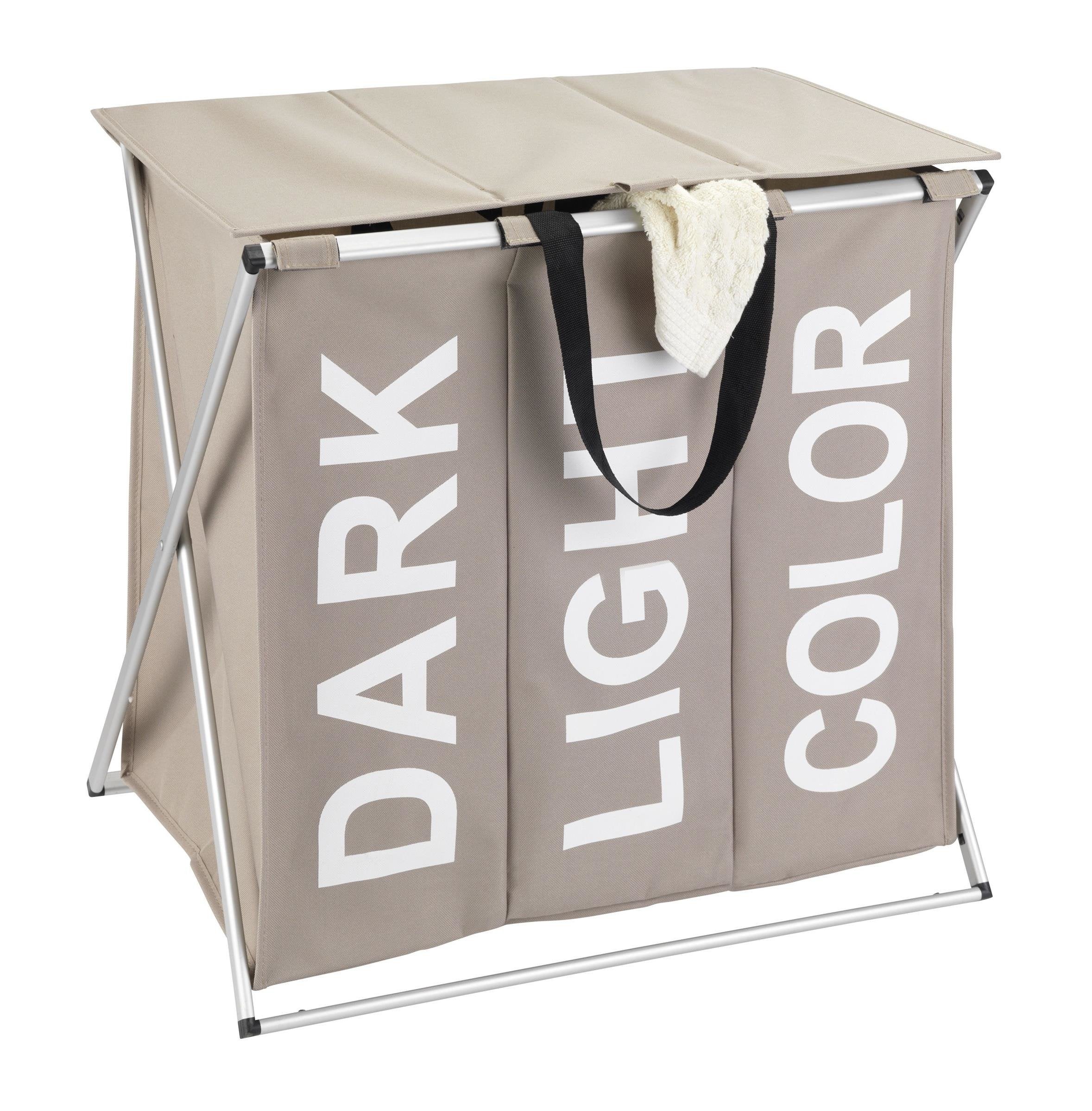 Bac à linge 3 chambres, panier à linge pliable avec poignées - 118 l ...