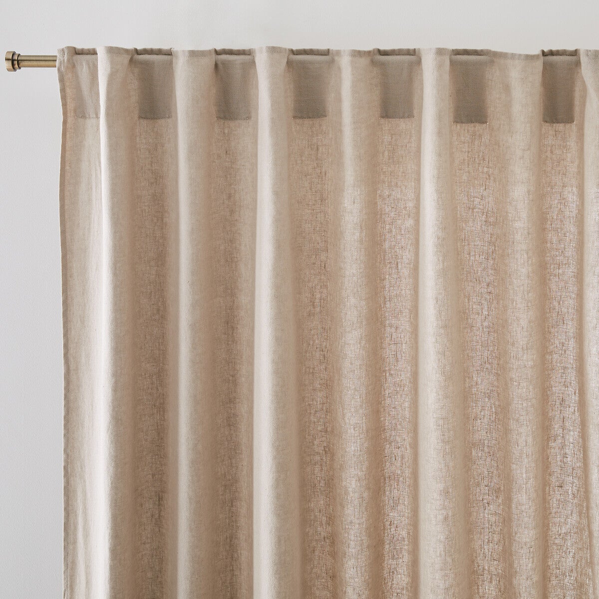 Rideau lin finition pattes cachées, Elba - Naturel - 250 x 140 cm ...
