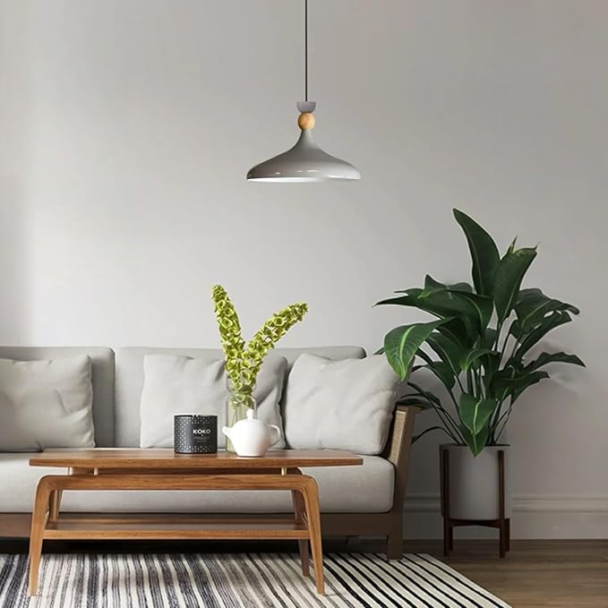 Bamyum Champion Lustre Simple à Chapeau en Bois Gris | Leroy Merlin