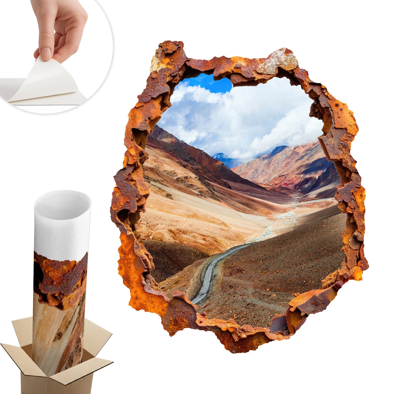 Film autocollant pour mur - sticker décoratif - effet 3D - 108x130 cm ...