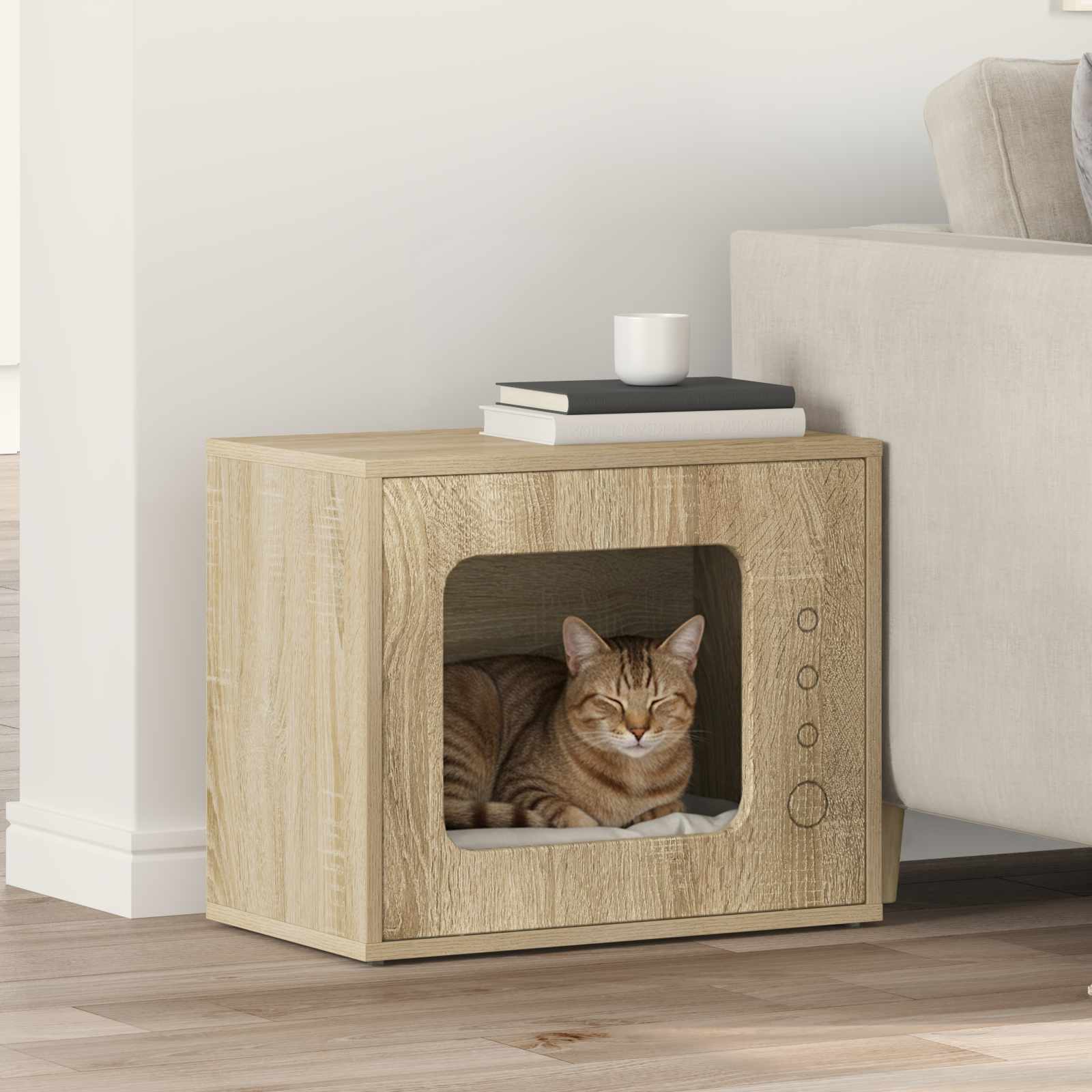 Maison pour chat 51 x 30 x 42,5 cm Bois d'ingénierie | Leroy Merlin