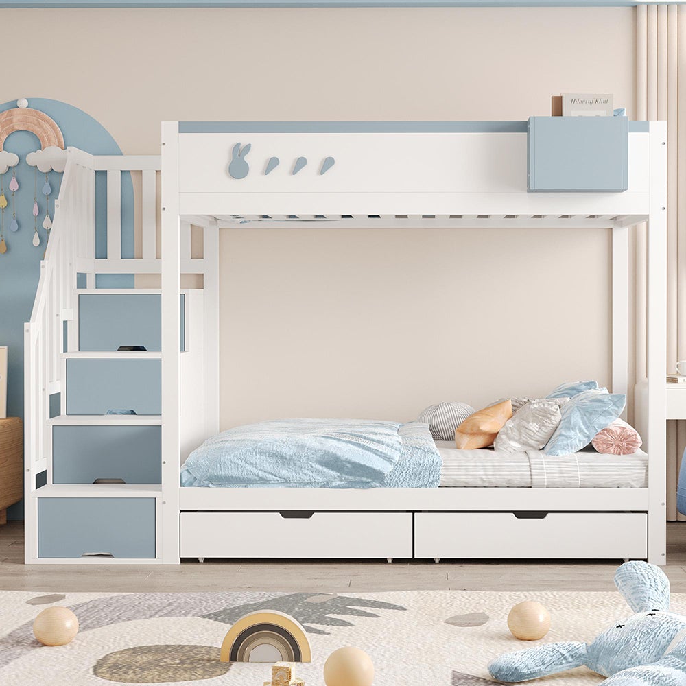 Litera 90 × 200 cm, con baúl de almacenamiento extraíble, escalera de ...