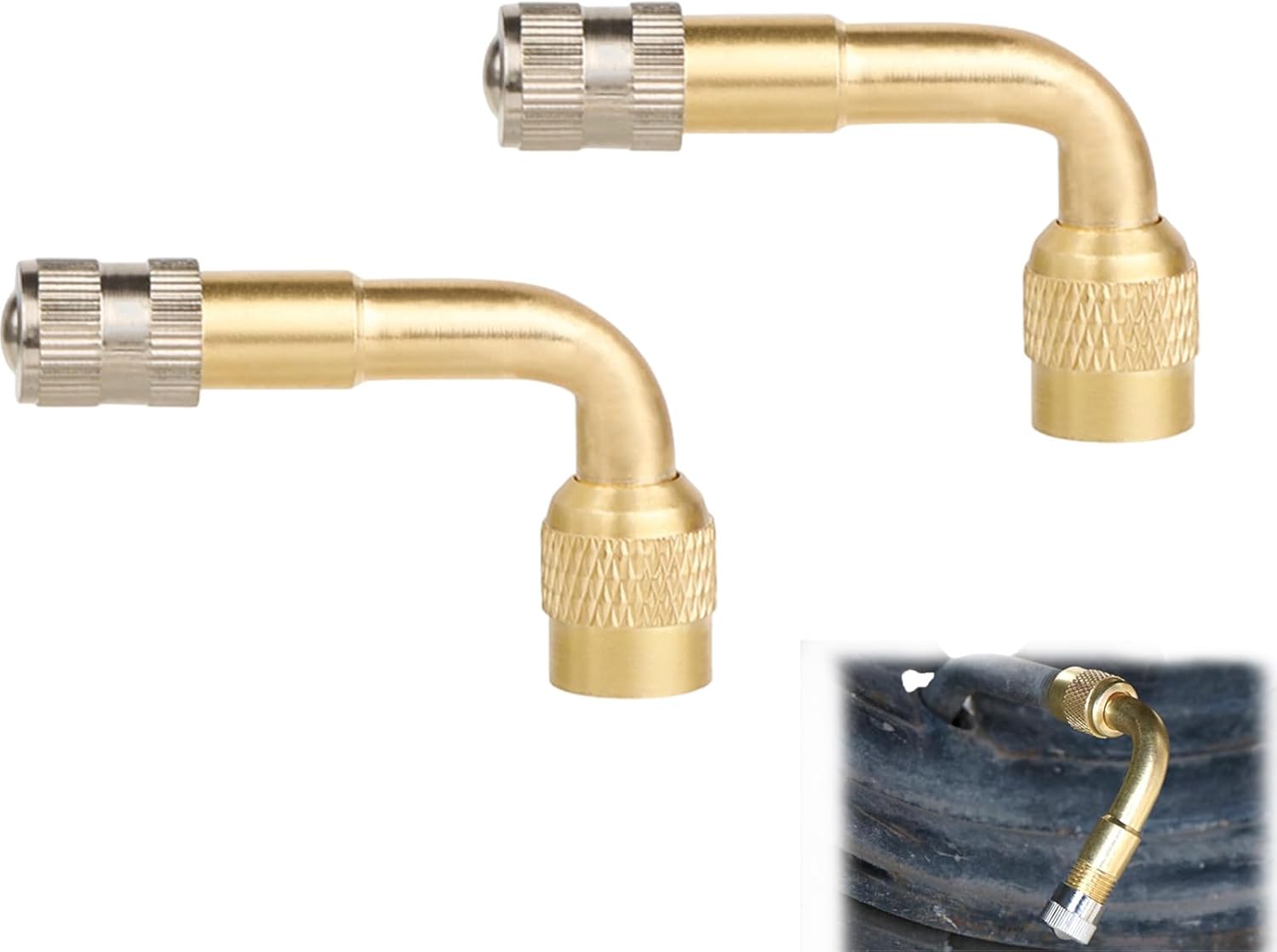2 Pièces Extensions De Valve en Cuivre 90 Degrés,Valve Coudée Moto ...