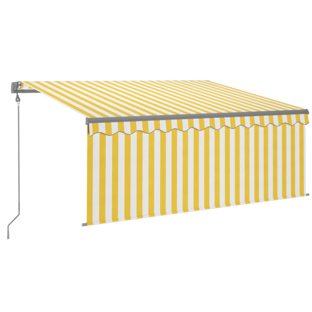 Toldo parasol | Toldo automático persiana LED sensor viento amarillo 3 ...