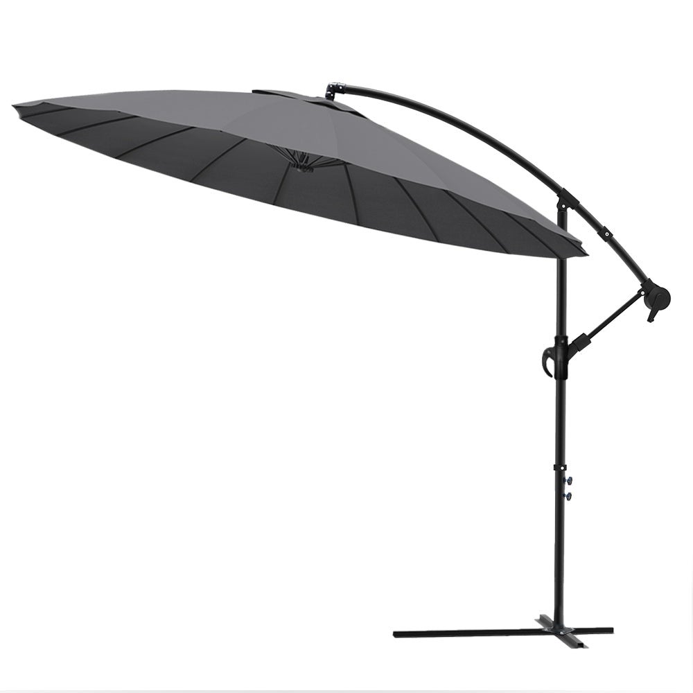 Parasol déporté inclinable 3M avec housse de protection gris - 18 ...