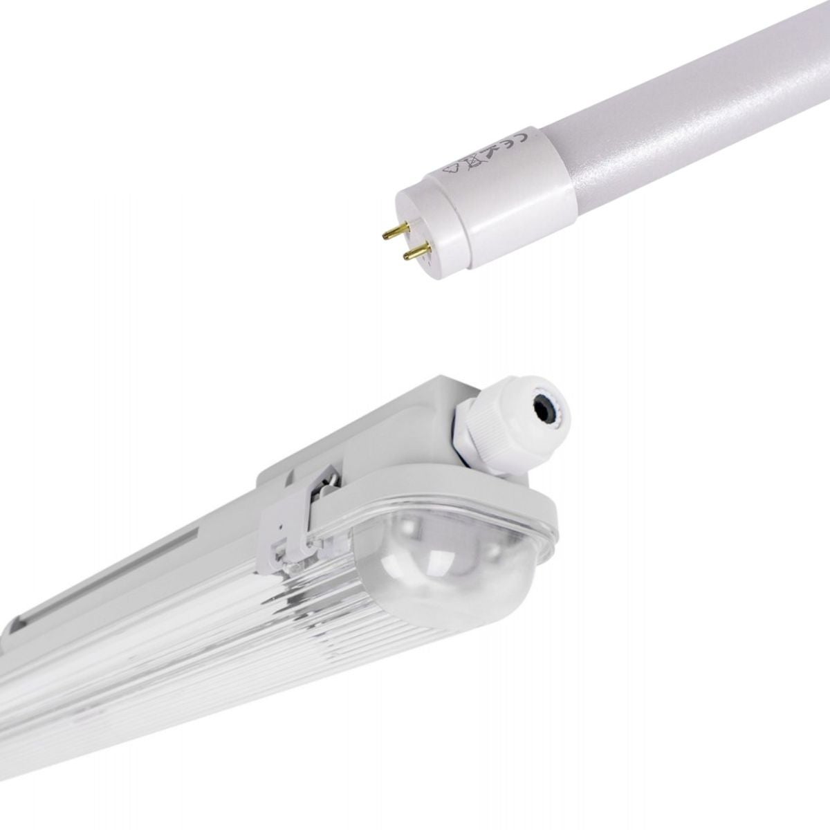 Kit Boîtier étanche 120cm + tube LED T8 18W - 4000K | Leroy Merlin