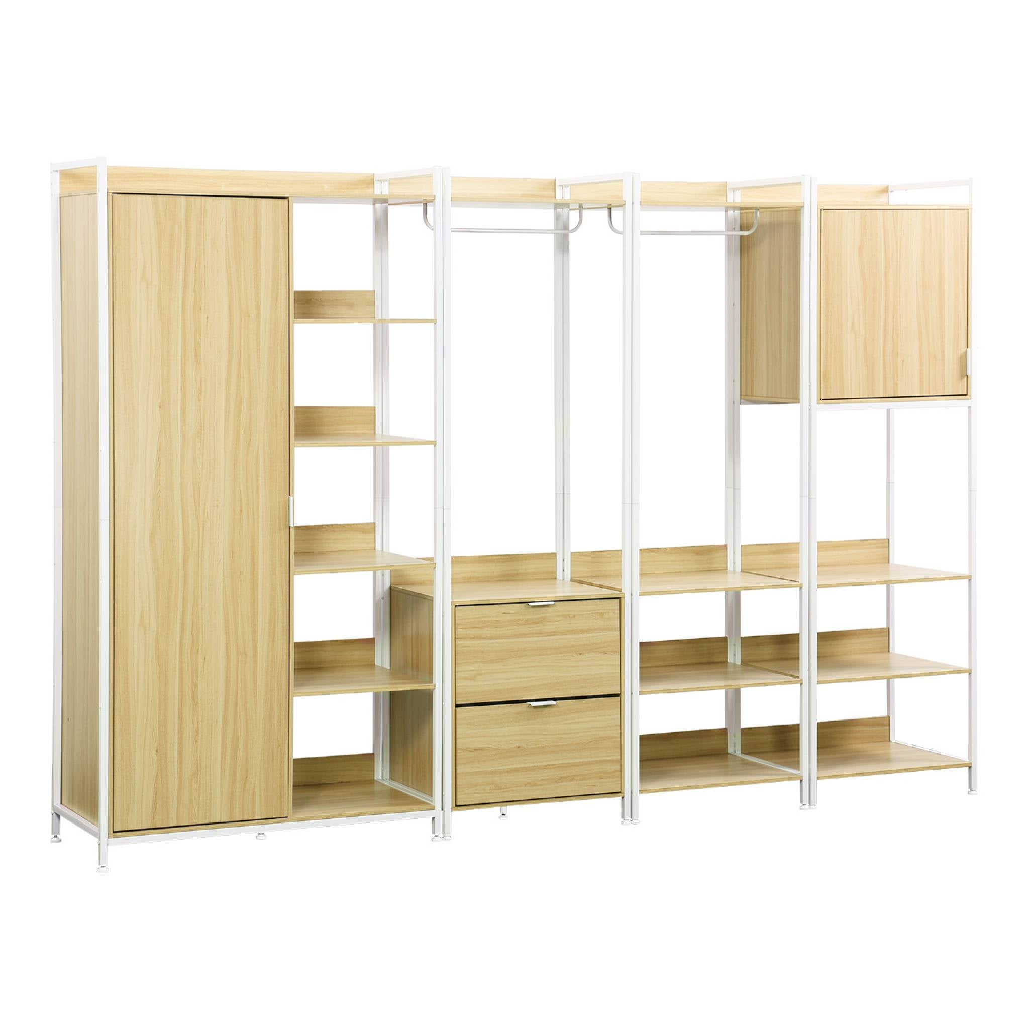 Kit dressing modulable blanc avec 4 éléments. L 280 x P 48 x H 190 cm ...