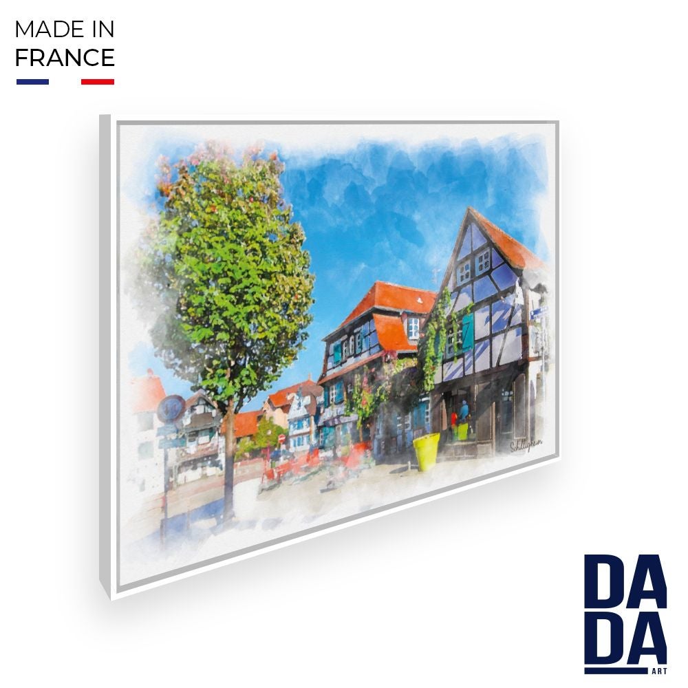 Tableau Maisons traditionnelles de Schiltigheim / 45x60cm / Cadre Blanc ...