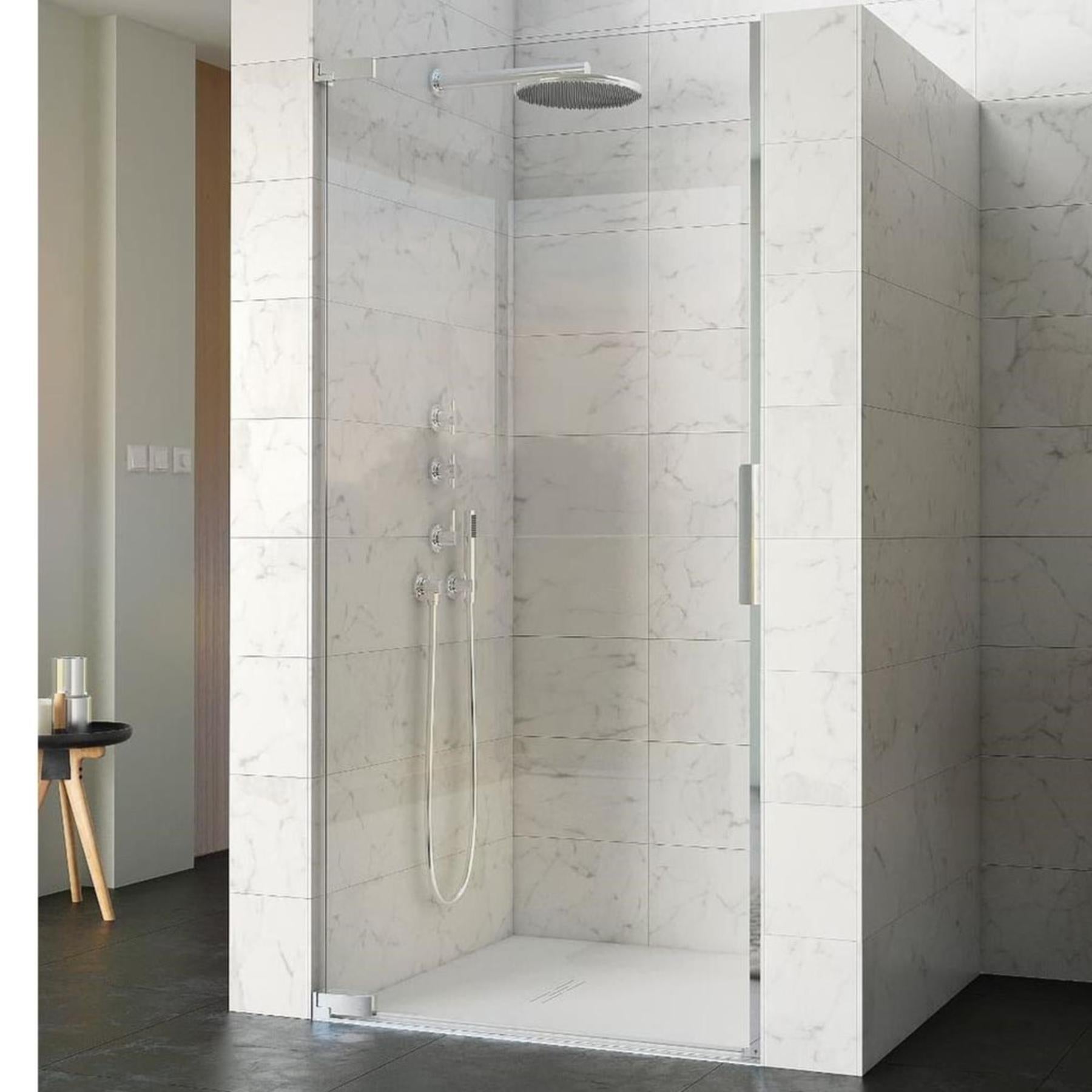 Porte de douche pivotante sans seuil KINEDO KINEQUARTZ XXL fixation à ...