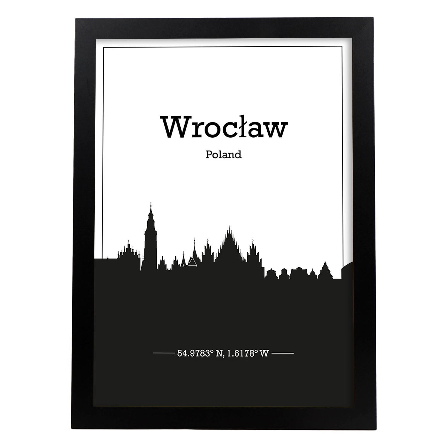 Affiche De La Carte Wroclaw - Pologne. Skyline Cities Fiches D'europe ...