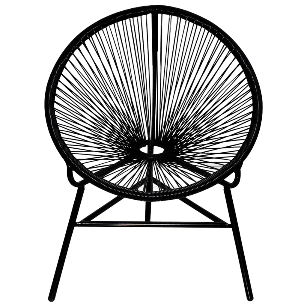 Chaise de jardin ronde en rotin synthétique noir | Leroy Merlin
