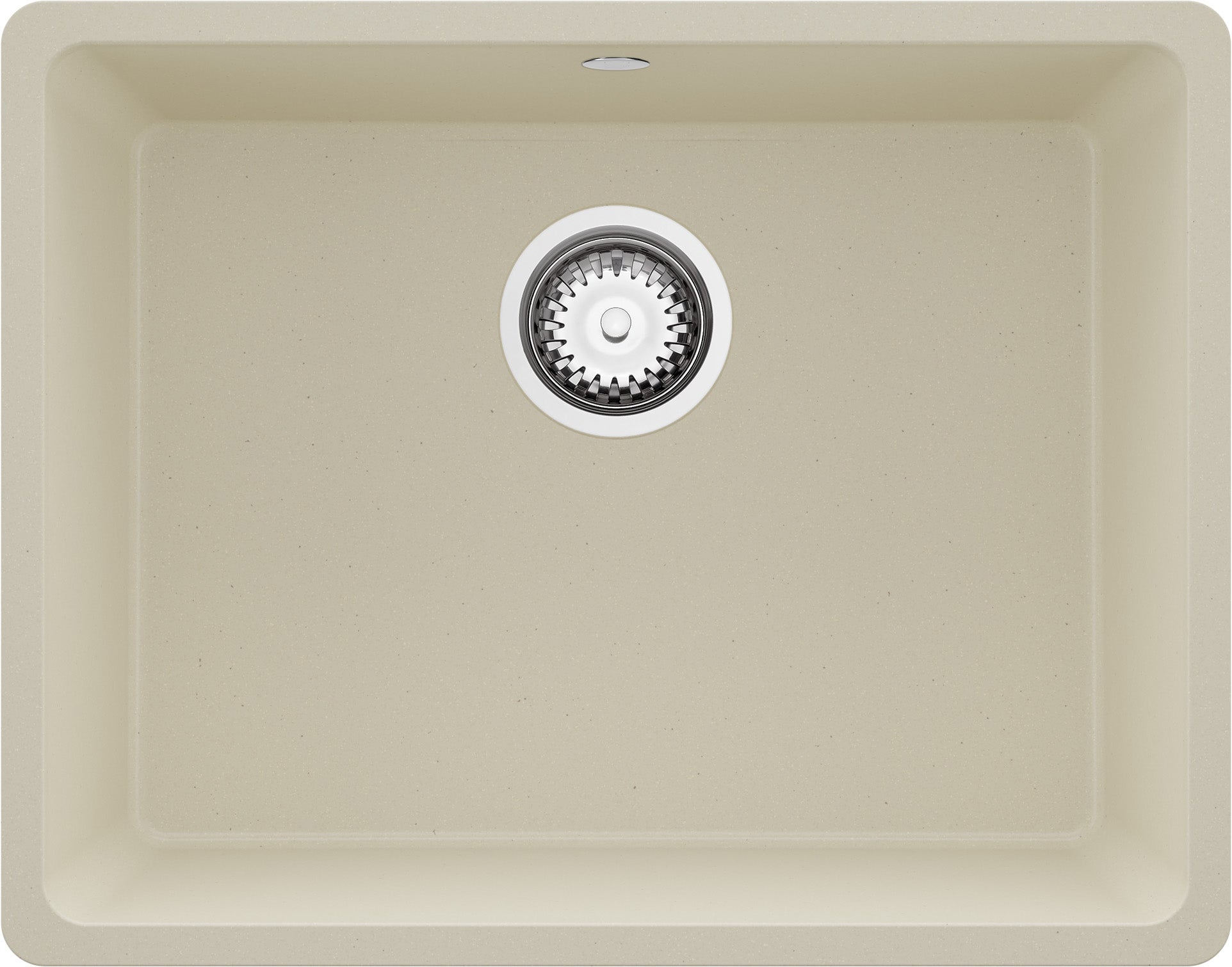 Evier Sous Plan Beige 56x44cm, Evier en Granit 1 bac + Kit de Vidage ...