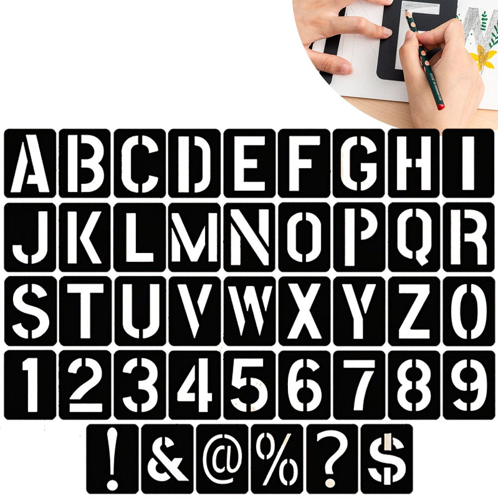 42 piezas plantillas letra plantillas pintura plantilla dibujo Alfabeto ...