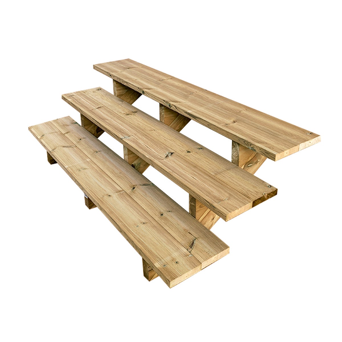 Escalera Exterior Madera A 54cm 3 peldaños P 29cm T 160cm | Leroy Merlin