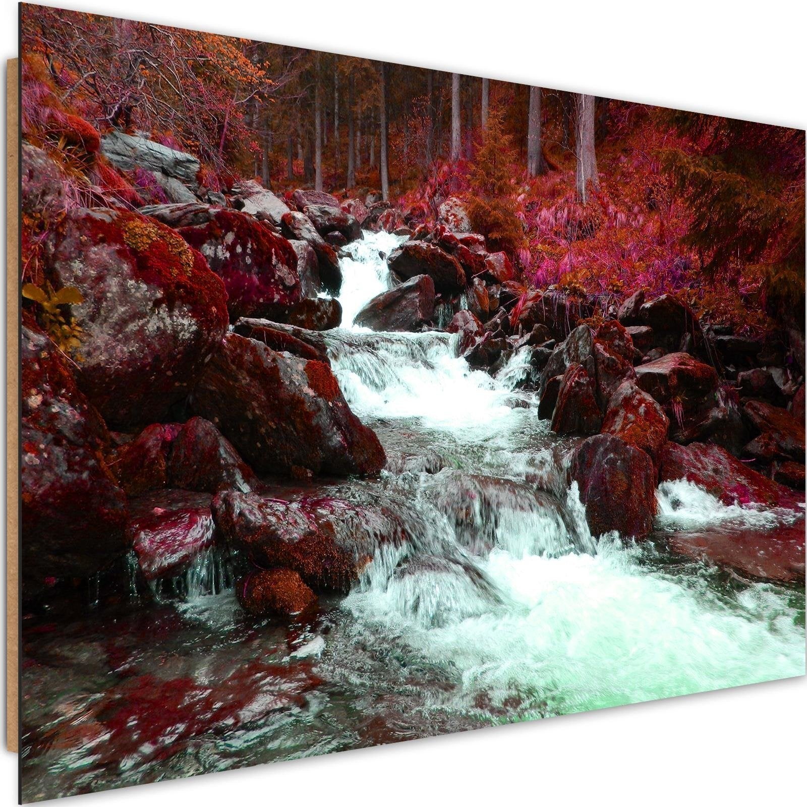 Tableau ruisseau de montagne bois 4 - 90 x 60 cm | Leroy Merlin