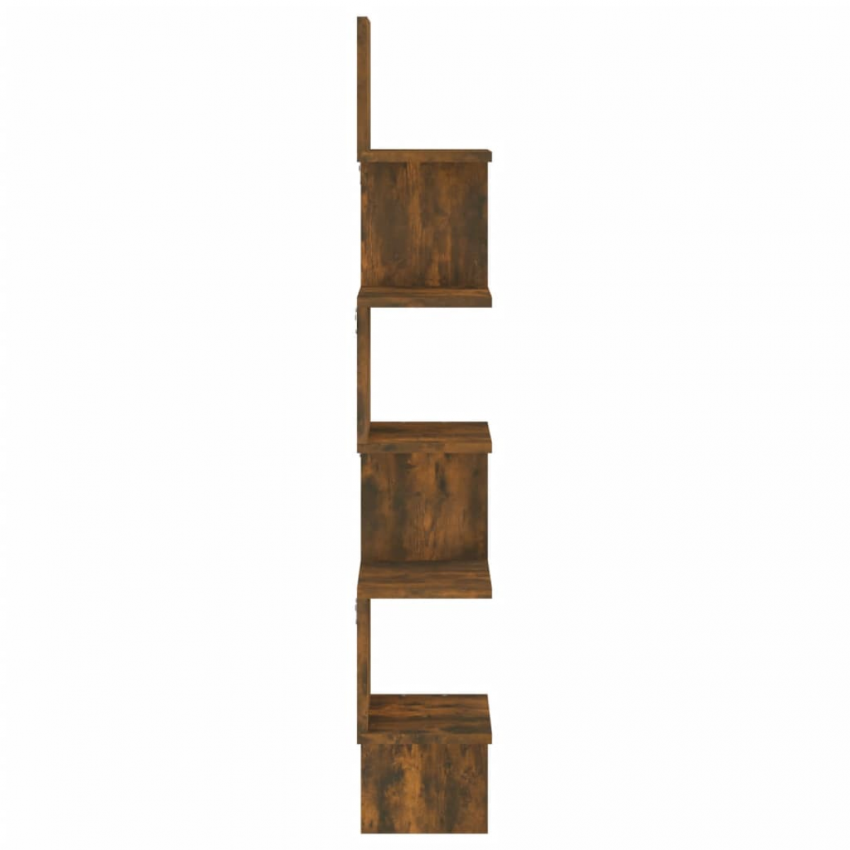 Estantería esquinera de pared de madera de roble ahumado 20x20x127,5 cm ...