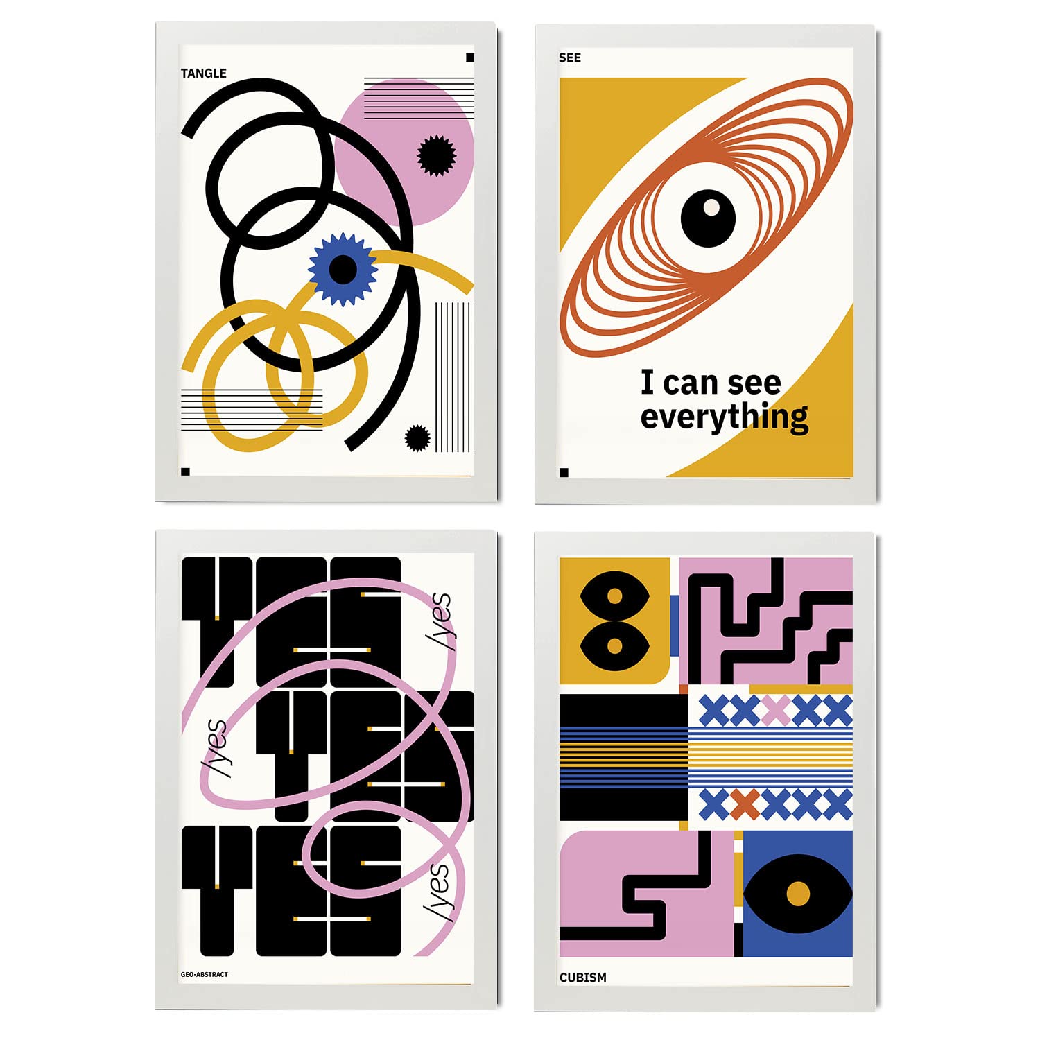 Nacnic Set De 4 Pósters De Cubismo Abstracto Aceptación Láminas Con ...