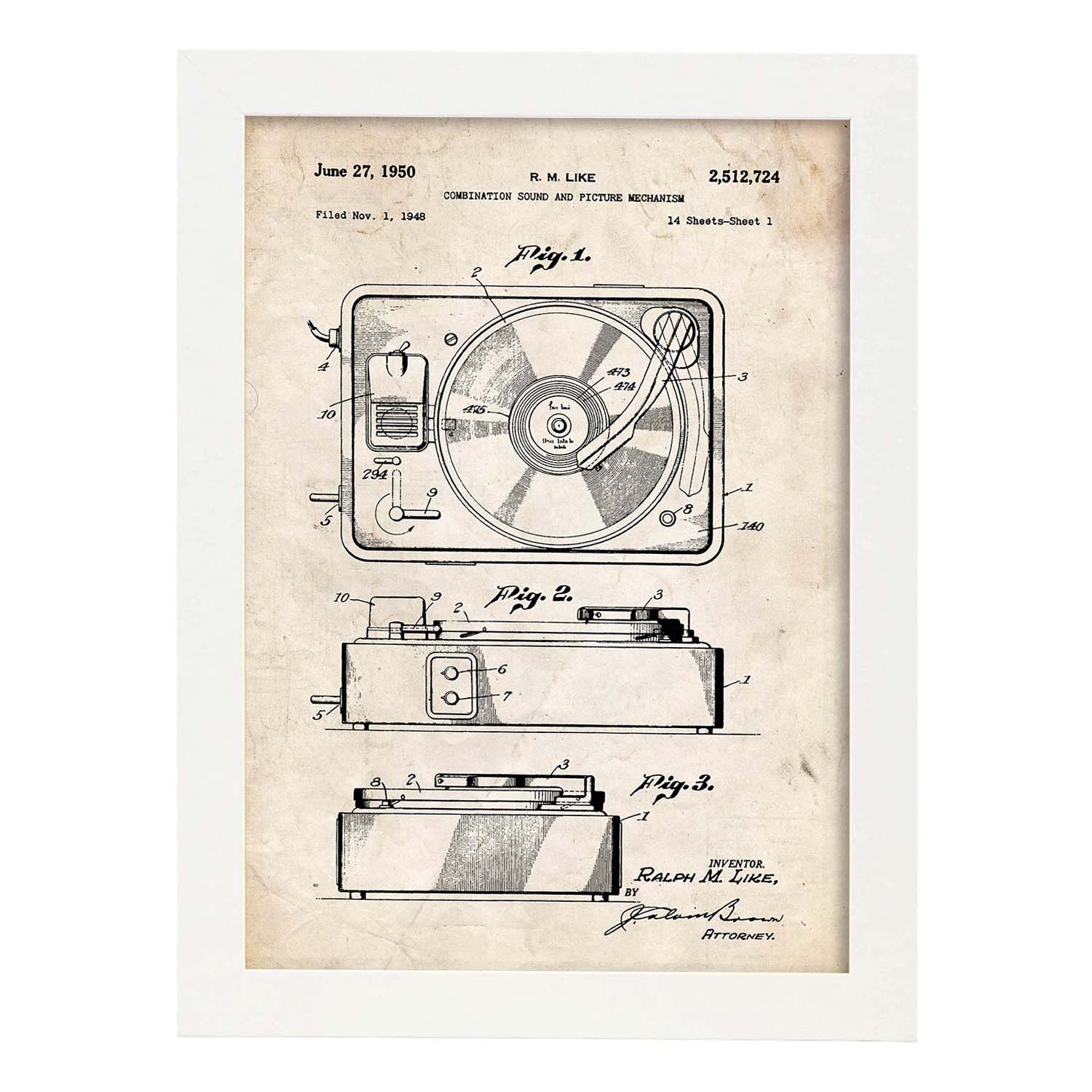 Sound And Image Patent Poster 3 Feuille Avec Ancienne Conception De ...