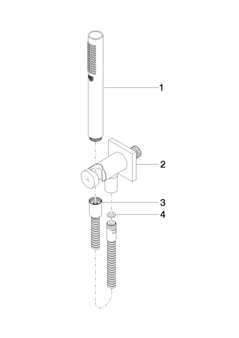 Conjunto de ducha con flexo Dornbracht con soporte de ducha integrado ...