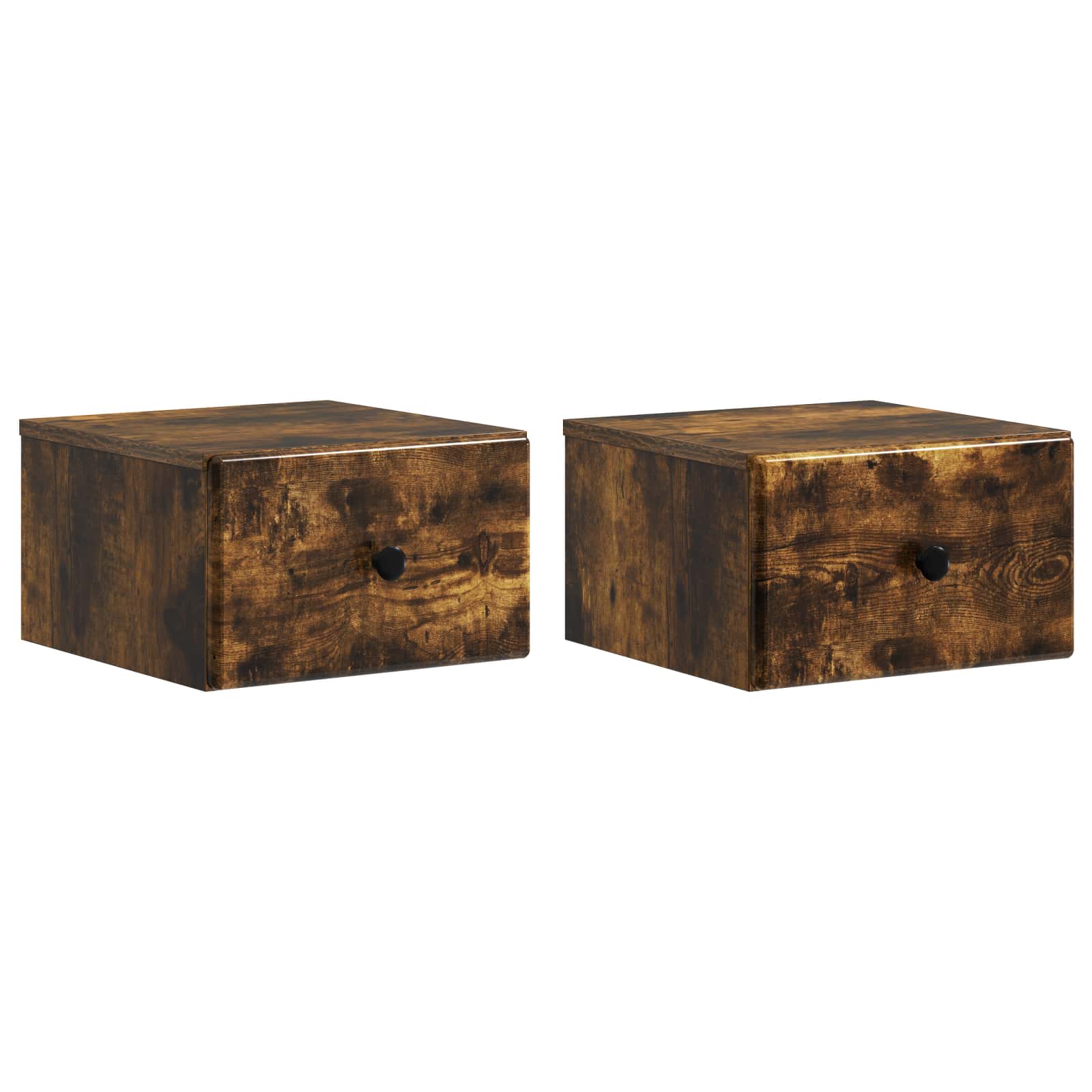Cabinet de chevet mural 2 pcs Chêne fumé 34,5 x 33 x 20 cm | Leroy Merlin