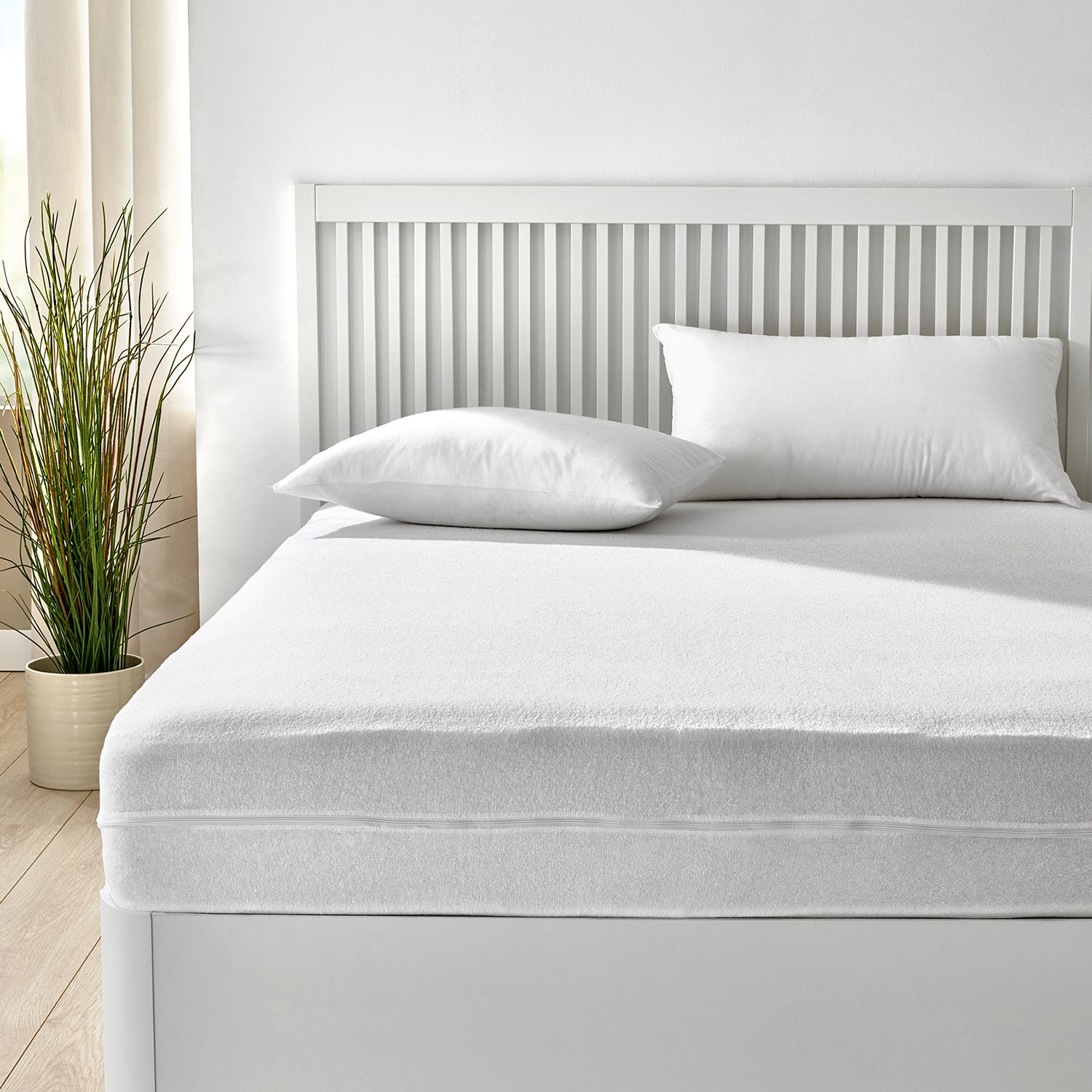 Housse de matelas en coton respirant 135x200cm Pikolin Home | Leroy Merlin
