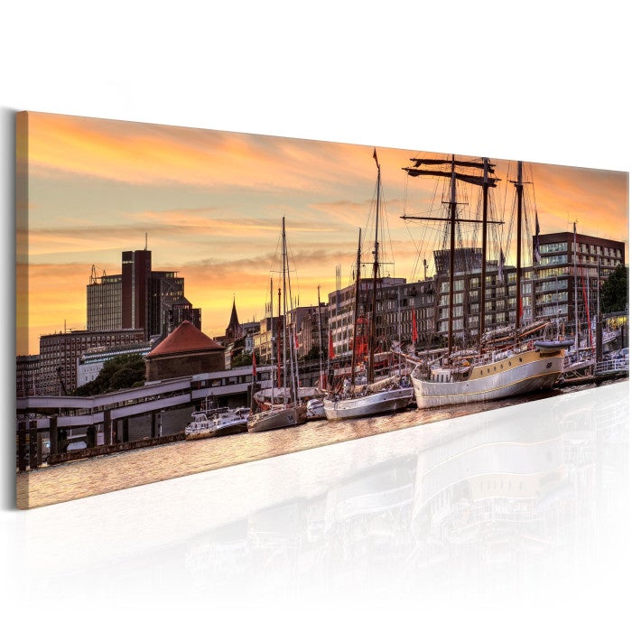 Tableau Imprimé "Port in Hamburg" 40 x 120 cm | Leroy Merlin