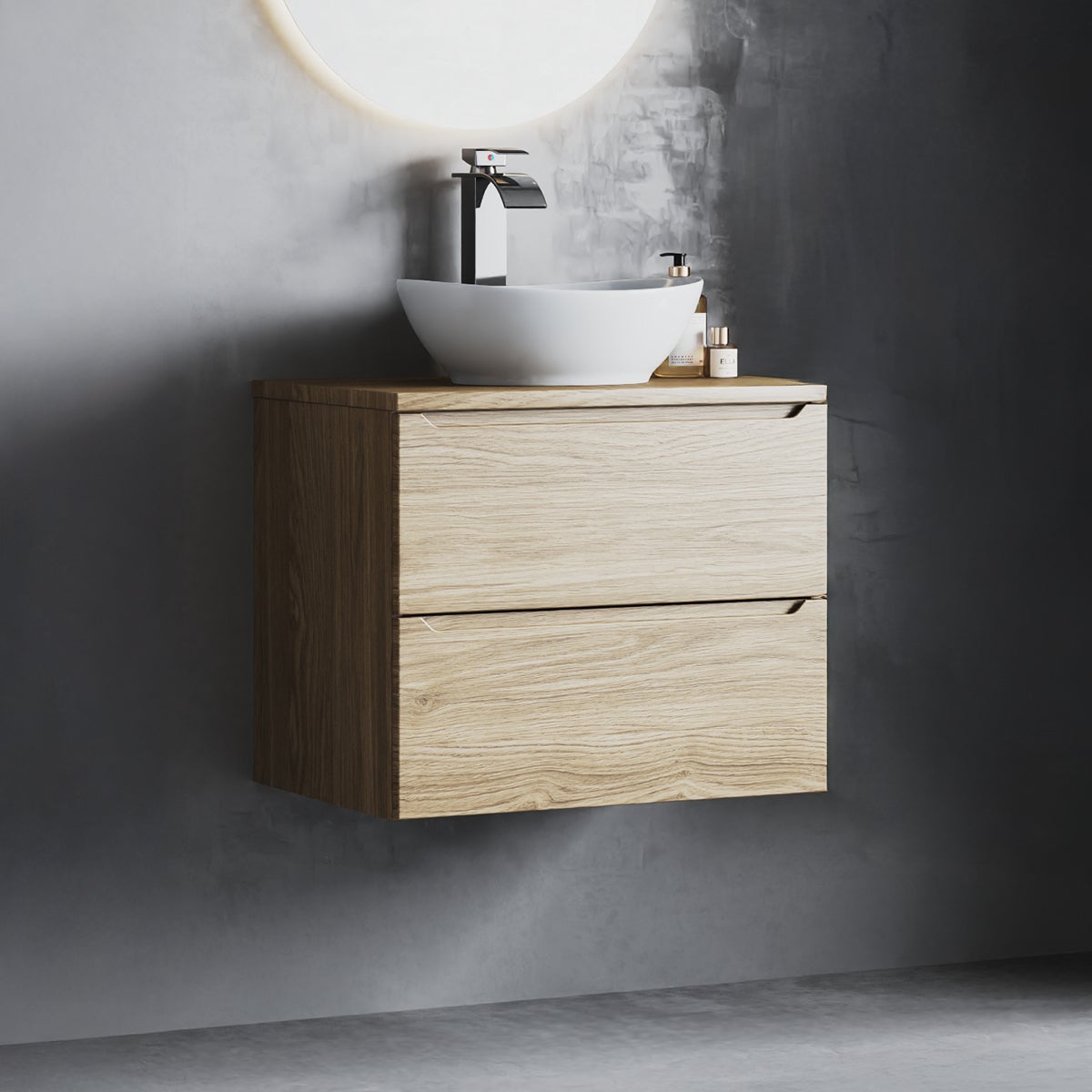 Mueble lavabo individual 60cm Viggo Madera | Leroy Merlin