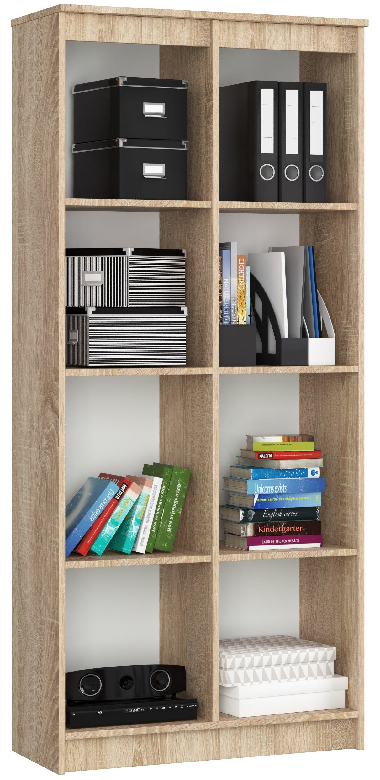 Librería: 8 estantes, Roble Sonoma, 180 x 80 x 35cm | Leroy Merlin
