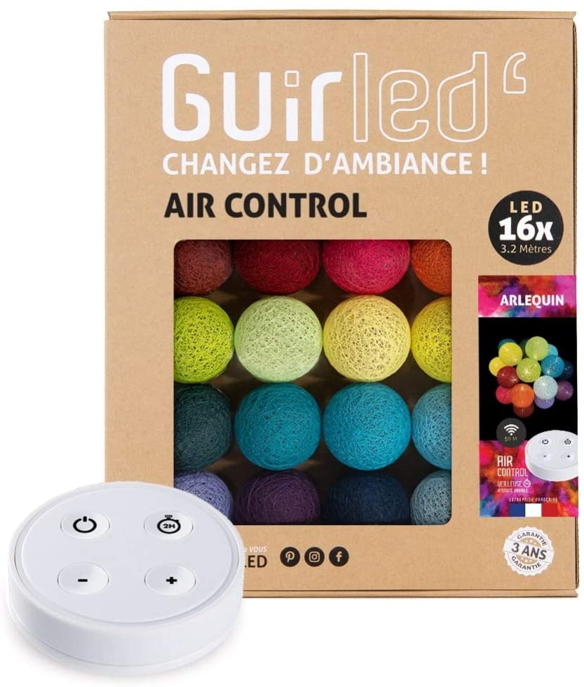 Guirlande lumineuse boules coton LED USB - Télécommande sans fil ...
