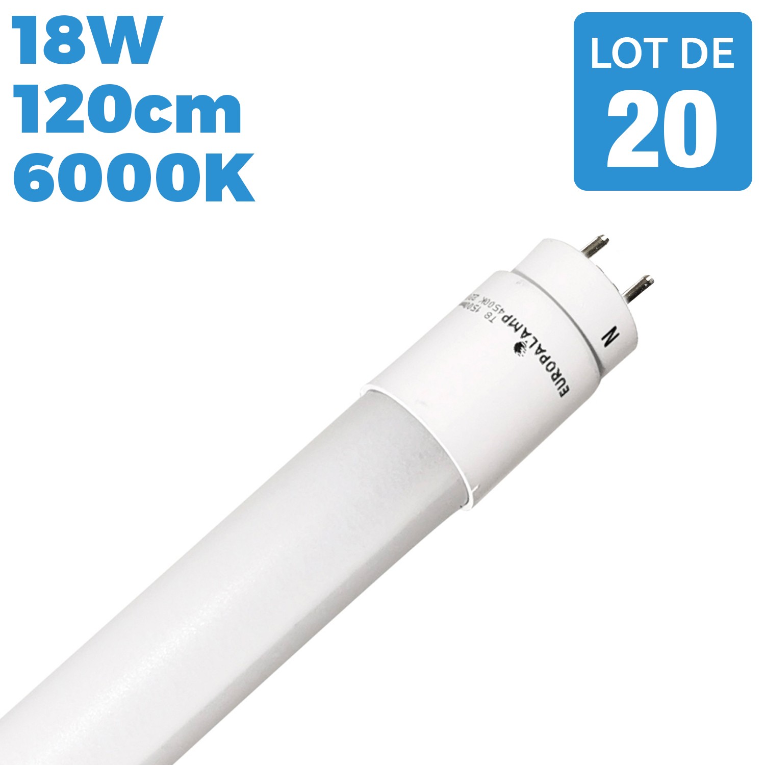 10 Tubos de neón LED T8 18W 120cm Blanco frío 6000K | Leroy Merlin