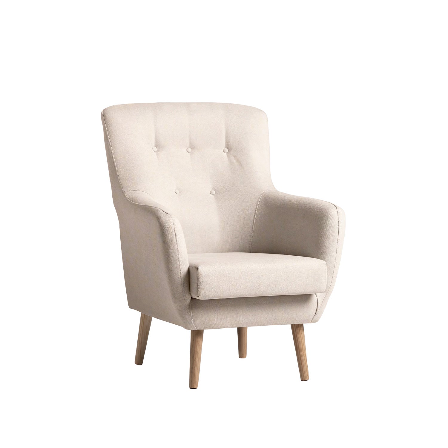 Fauteuil de lecture beige taupe rembourré Astrid | Leroy Merlin