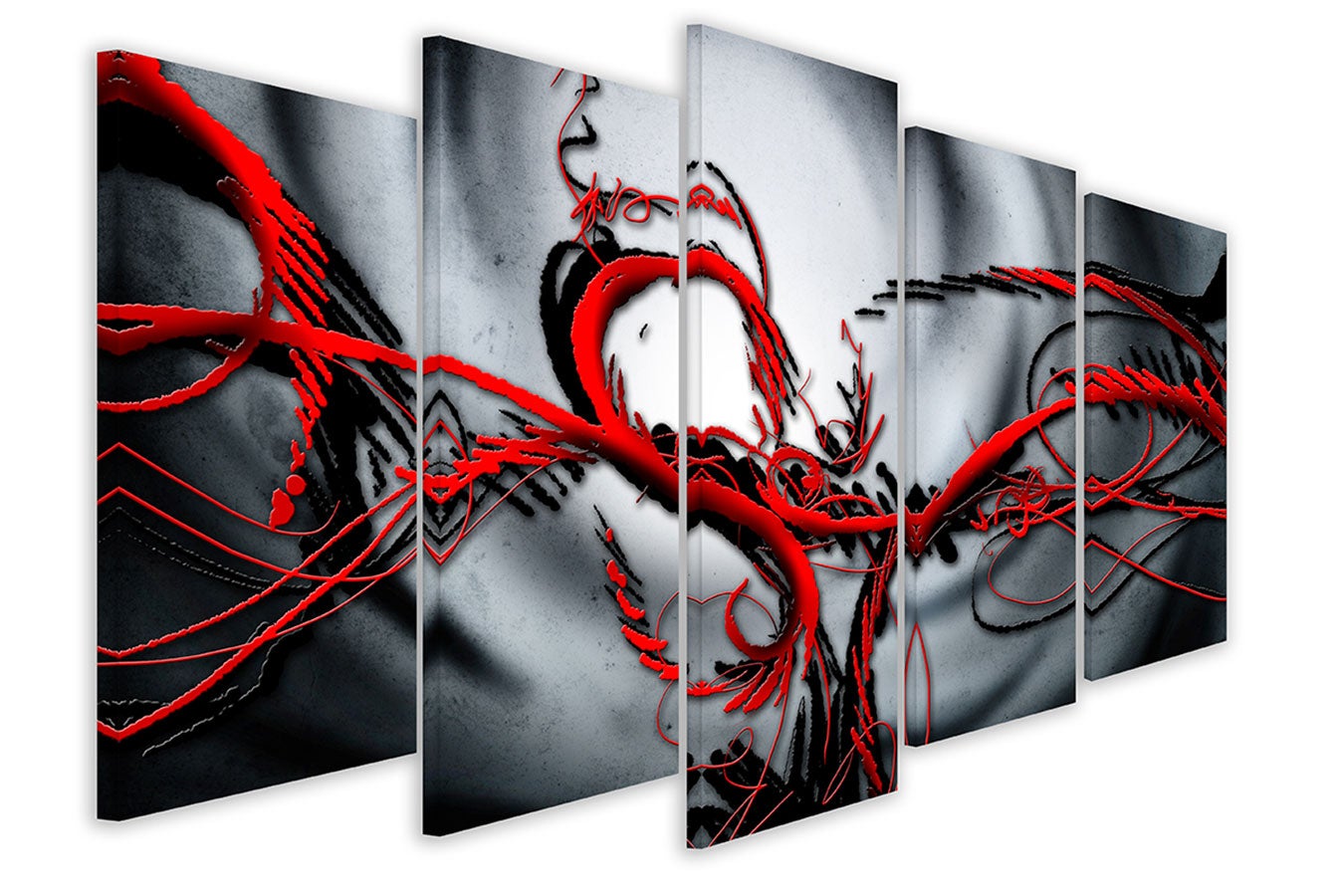Tableau 5 parties deco elegance et modernité - 150x80 cm | Leroy Merlin