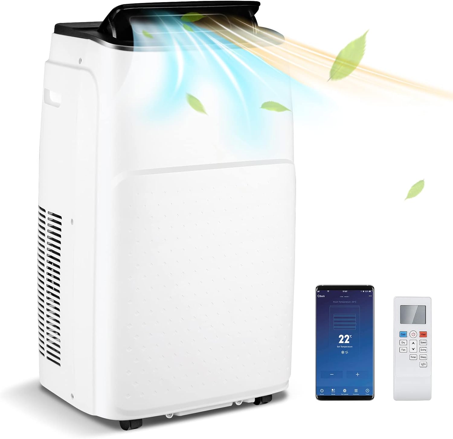 5 en 1 Climatiseur Mobile 12000BTU,25㎡, R290, 3,5kW, Chauffage ...