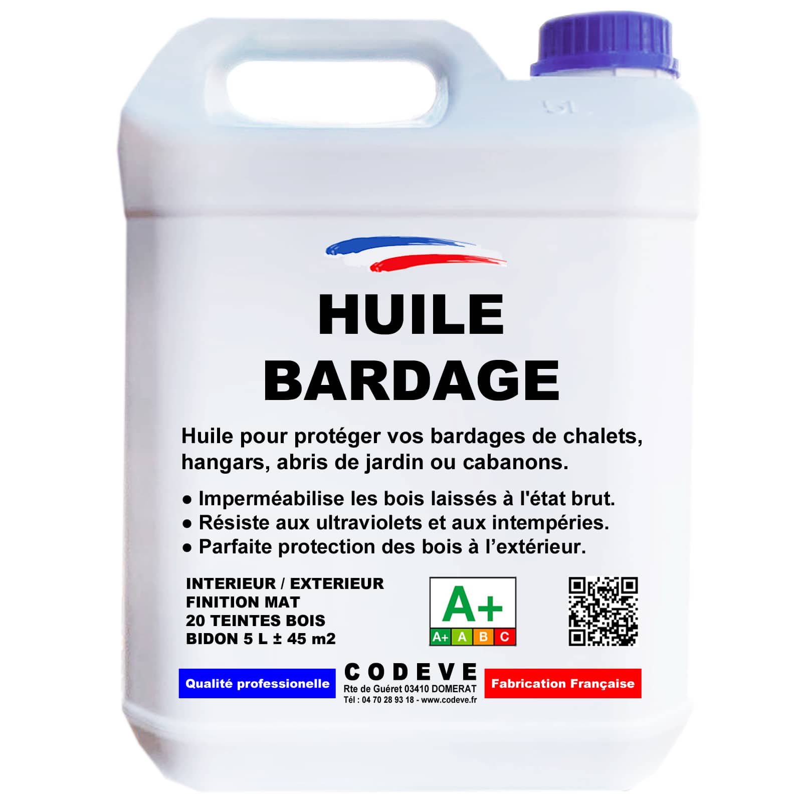 Huile Bardage - 20 L - Codeve Bois - Noyer - Pour La Protection De ...