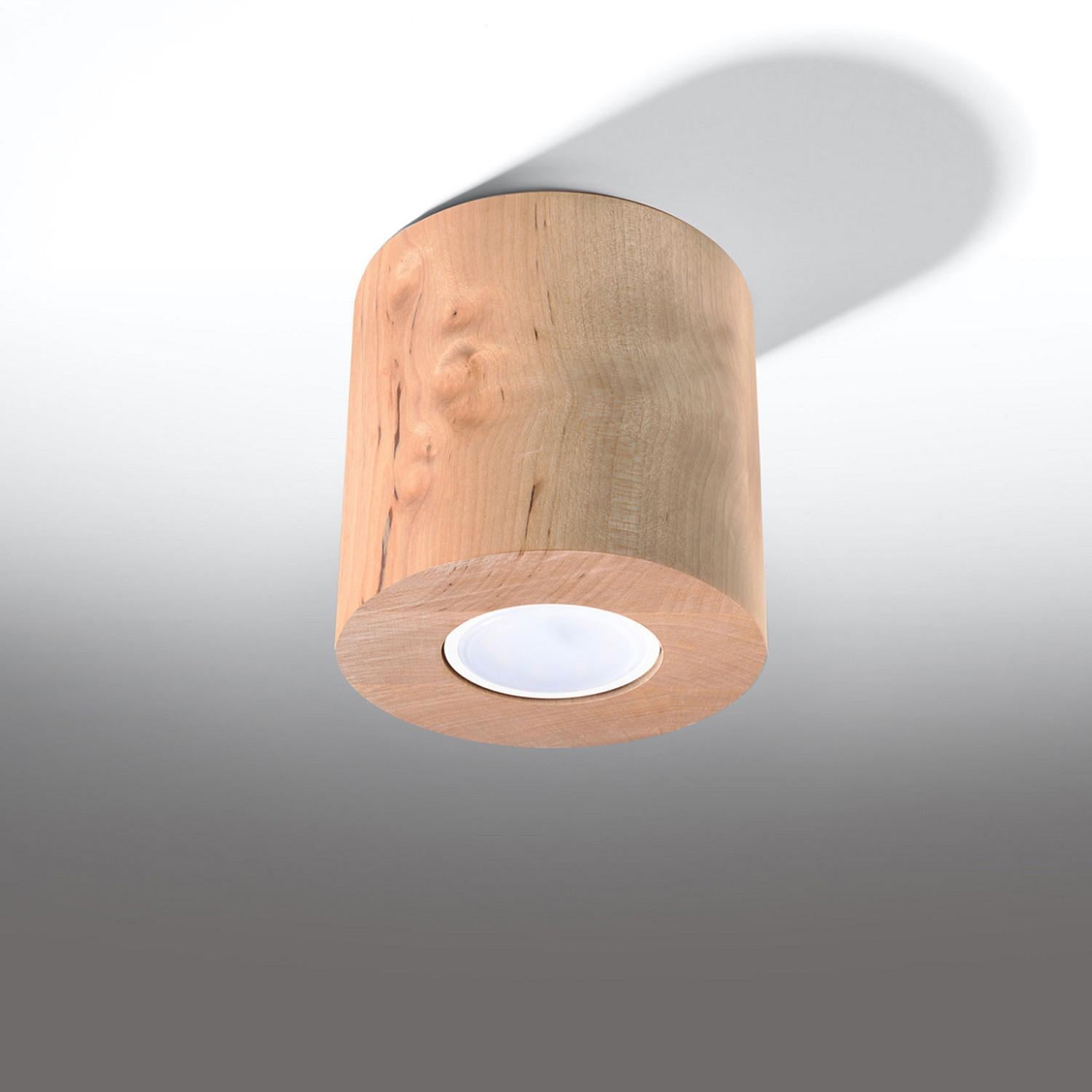 Aplique de Techo Orbis SOLLUX, Natural, Madera, GU10, IP20, 130 mm x ...
