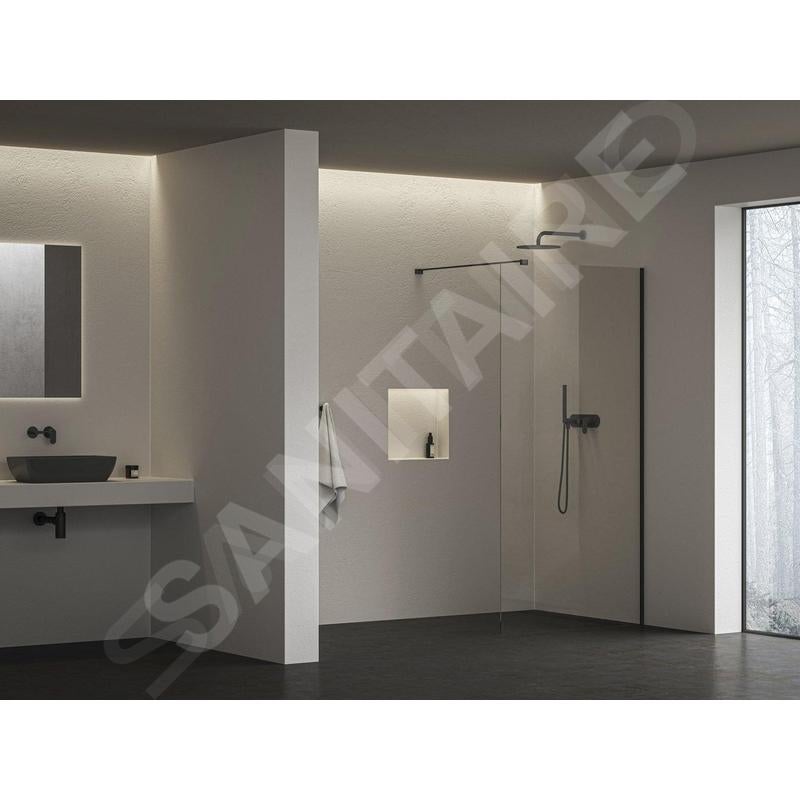 Ravak Walk-In - Paroi de douche Walk-In, 120x200 cm, noir/verre clair ...