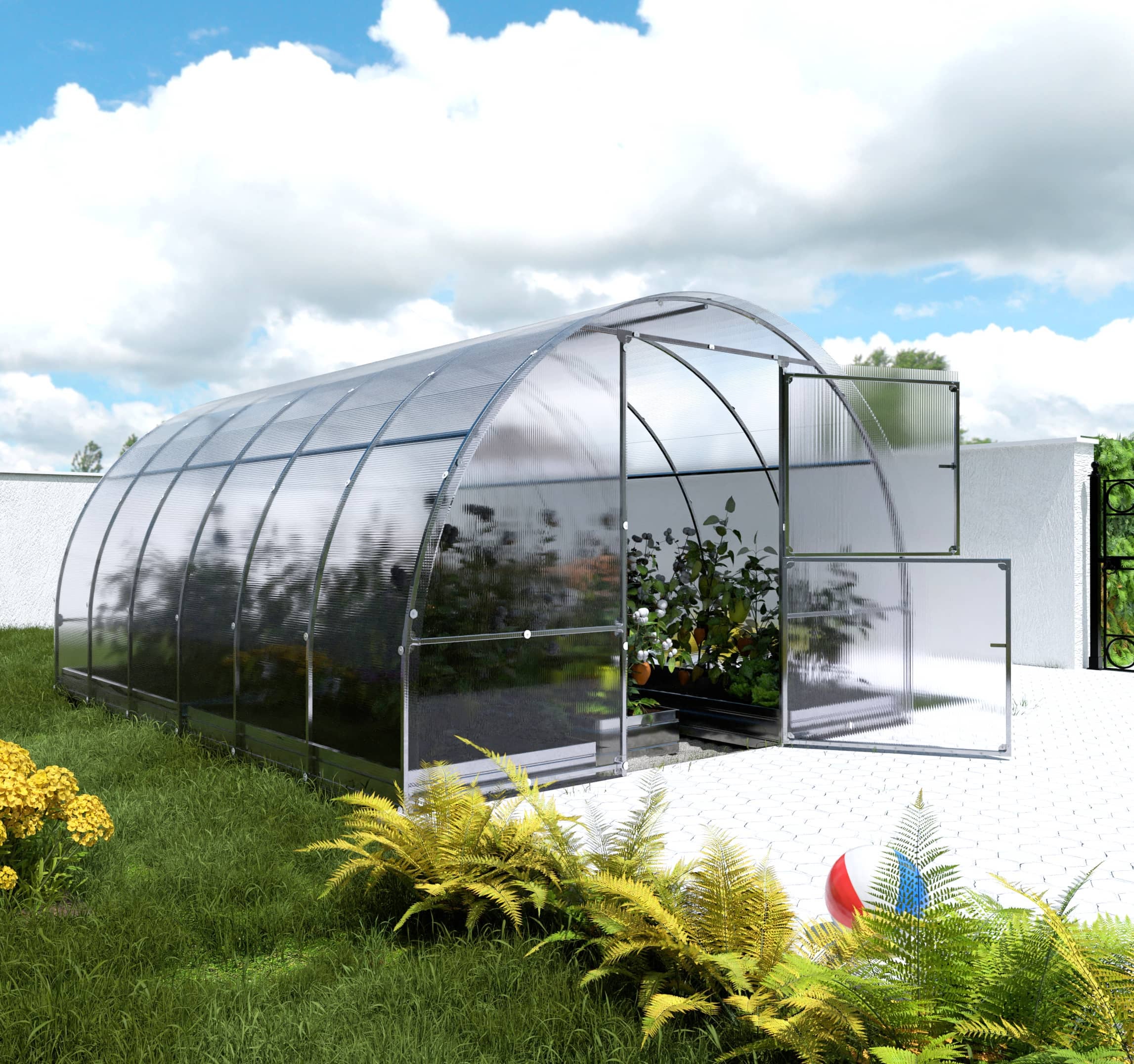 Serre de jardin KLASIKA EASY 3 x 4 m (12 m²), 6 mm avec revêtement en ...