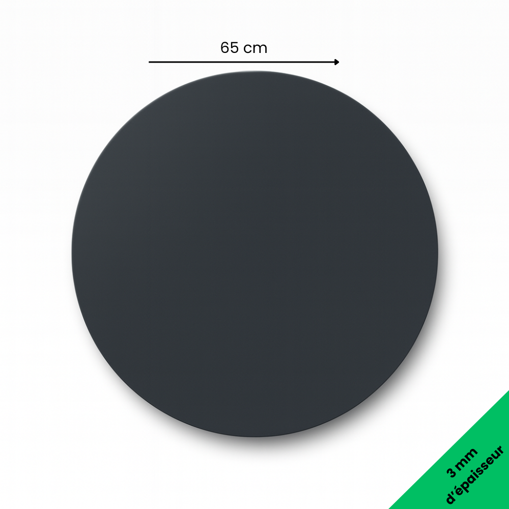 Rond verre acrylique gris 3 mm - Diamètre 65 cm (650 mm) - Disque verre synthétique - Plaque ...