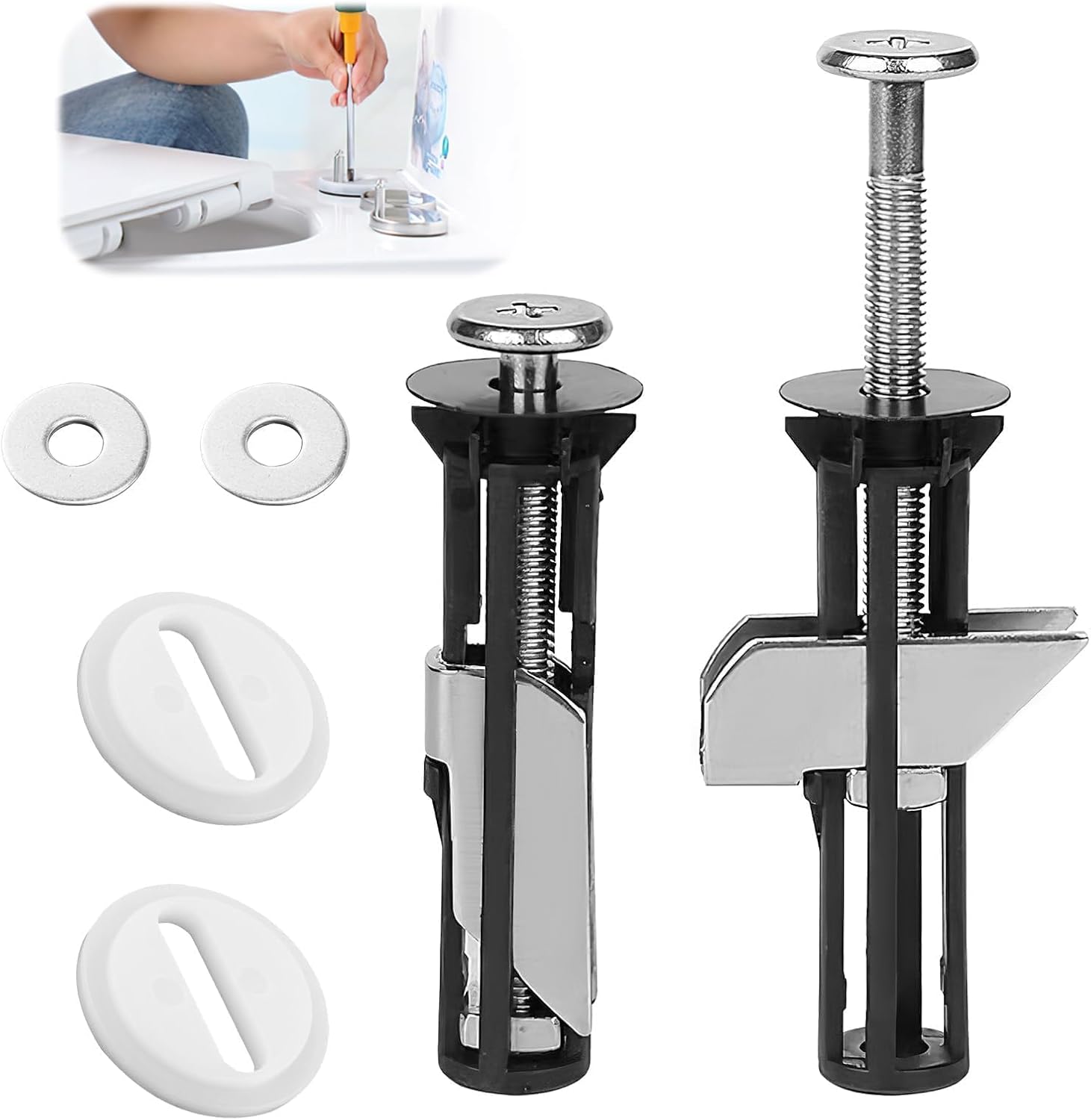 Tornillos de fijación para asiento de inodoro M5, 2 piezas en acero ...