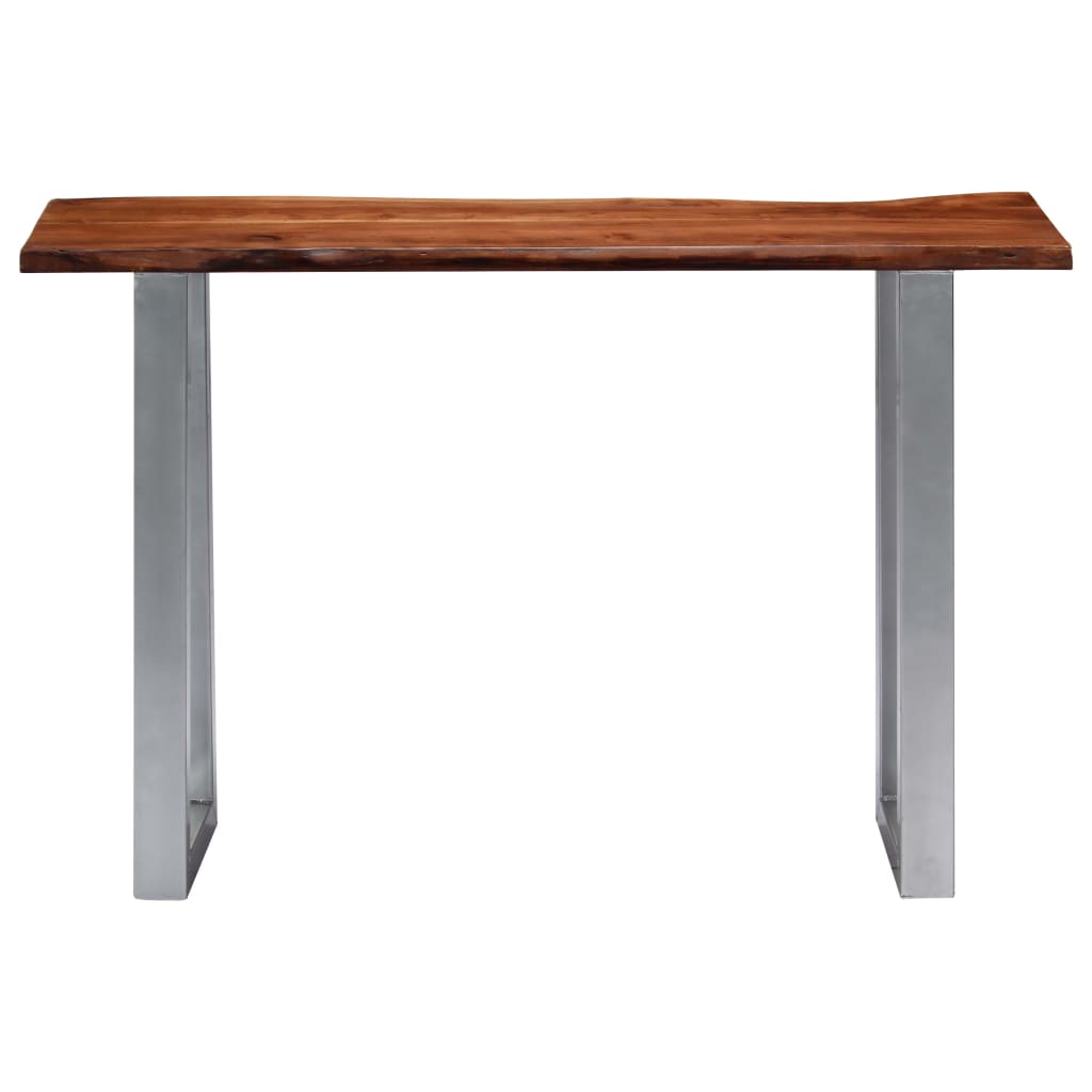 Table console en bois d'acacia massif et fer 115x35x76 cm - COMFORTXL ...