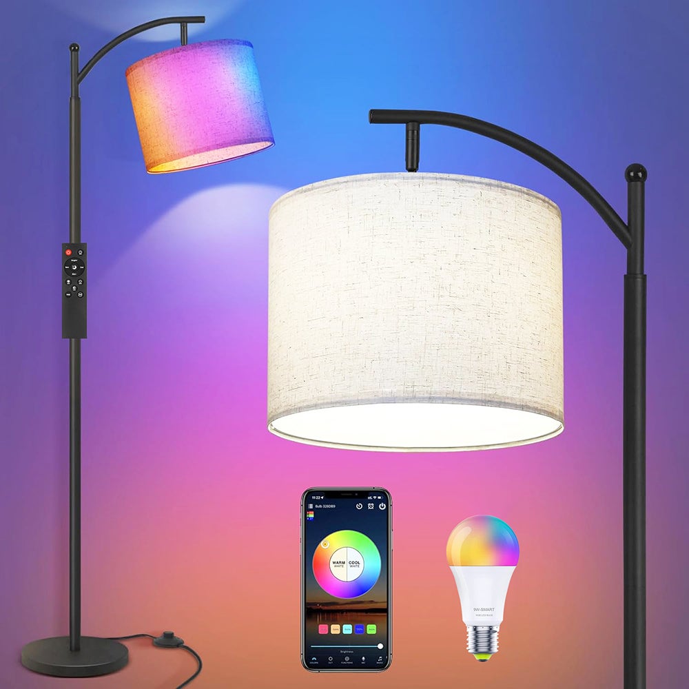 Lampadaire sur pied salon intelligent LED avec télécommande ...