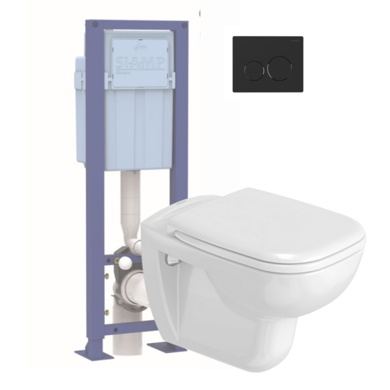 Pack inodoro suspendido DURAVIT D-CODE + asiento + soporte SIAMP ...