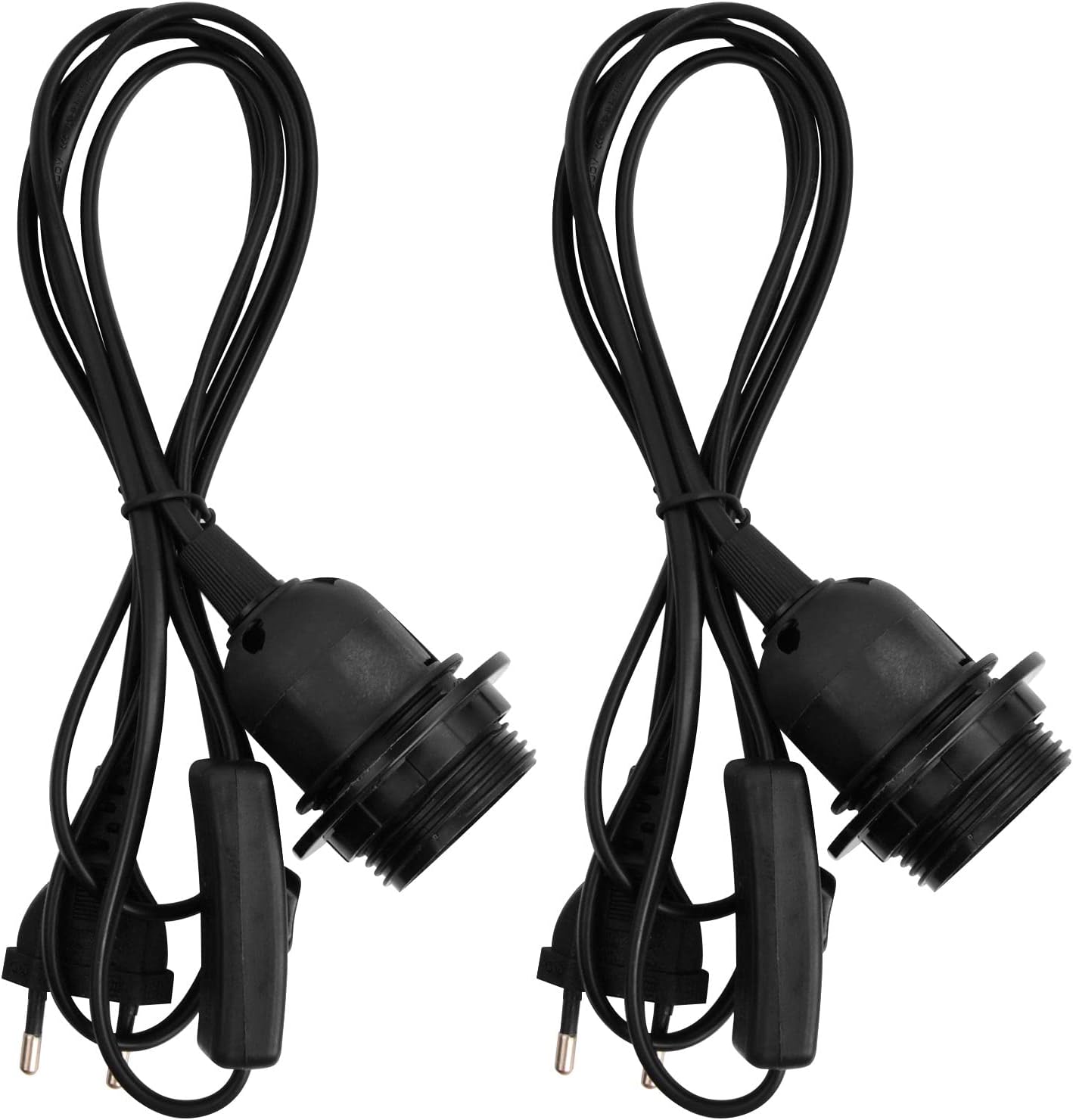 (Noir)2 Pièces Support Lampe pour Ampoule E27, Douille E27 avec ...