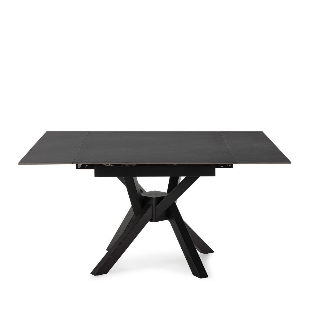 Table à manger extensible 6 à 8 personnes en céramique et métal 90 ...