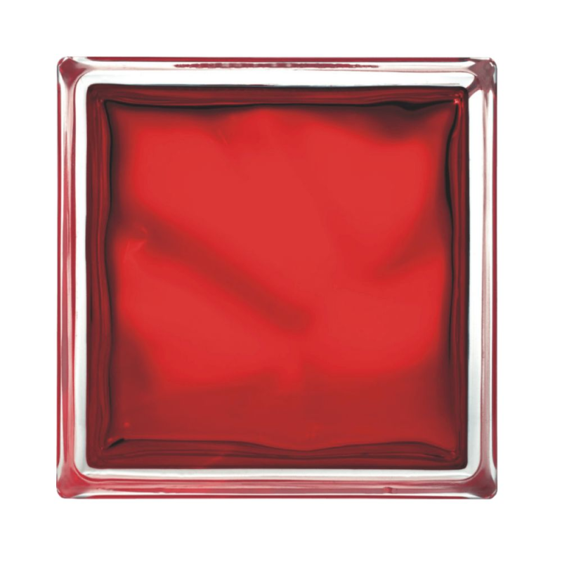Glassblocks Luxfera brique de verre 19x19x8 cm, rouge transparent ...